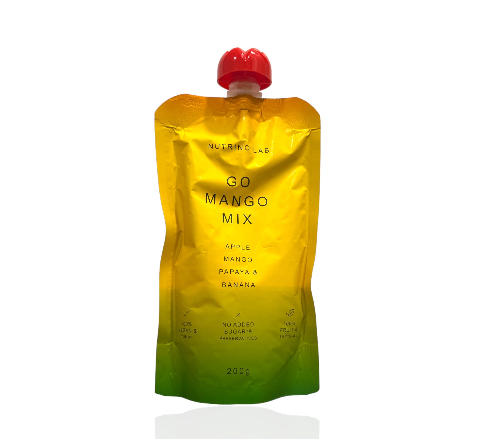 Fruchtsnack Nutrino Lab mit Apfel, Mango, Papaya und Banane 200g